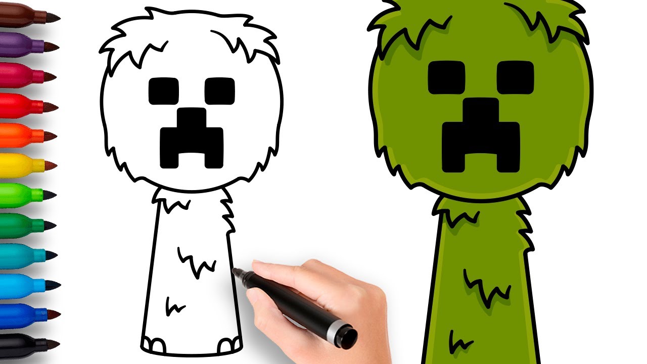 COMO DIBUJAR a CREEPER (Sprunki) | A Minecraft Movie (2025) - fácil y ...