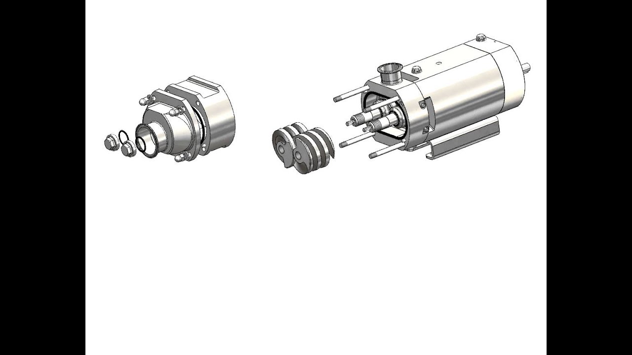 Axiflow Technologies Sanitary Twin Screw Pump - Wet End Disassembly ...