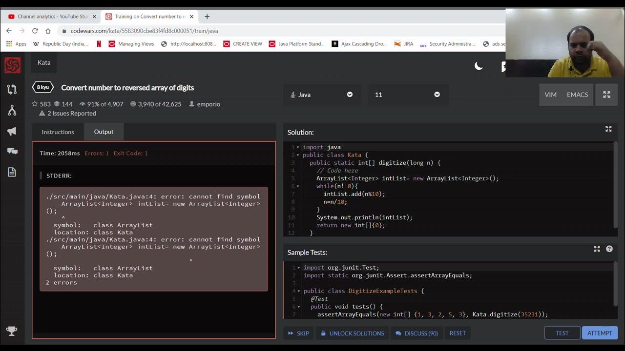 Convert Number to reversed Array of Digits - YouTube