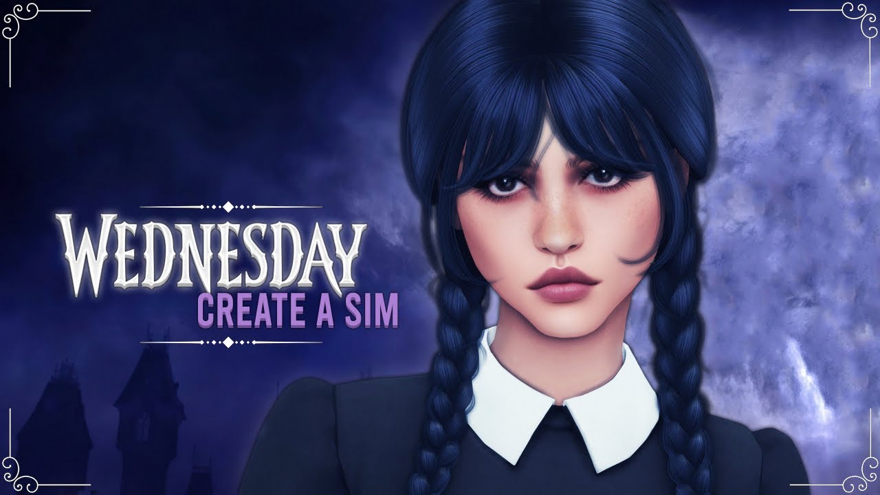 🕷️THE SIMS 4 ¦ Create A Sim - "Wednesday" 🕷️ + FULL CC List! - YouTube