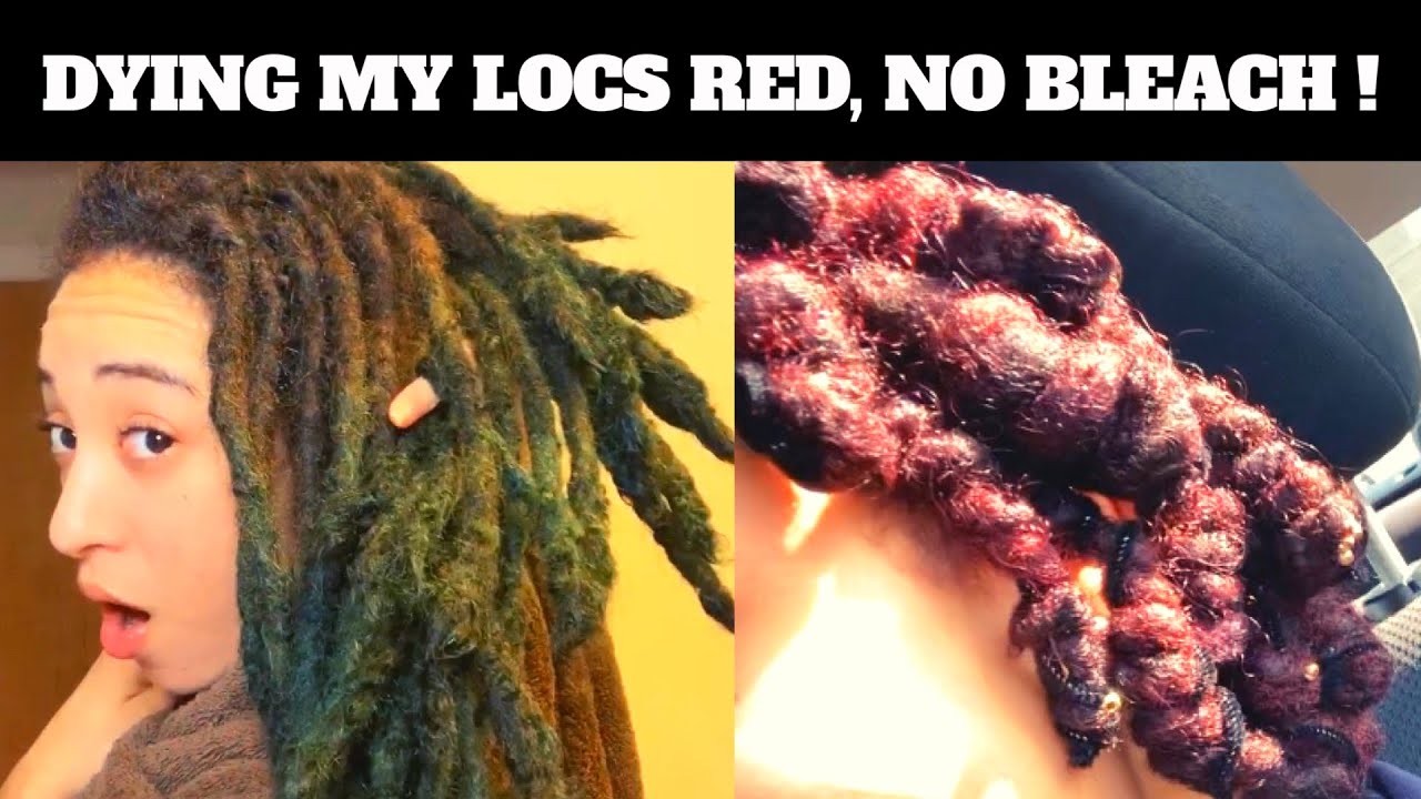 HOW I DYED MY LOCS RED || NO BLEACH ! || DIY TUTORIAL || A FULL DAY OF ...