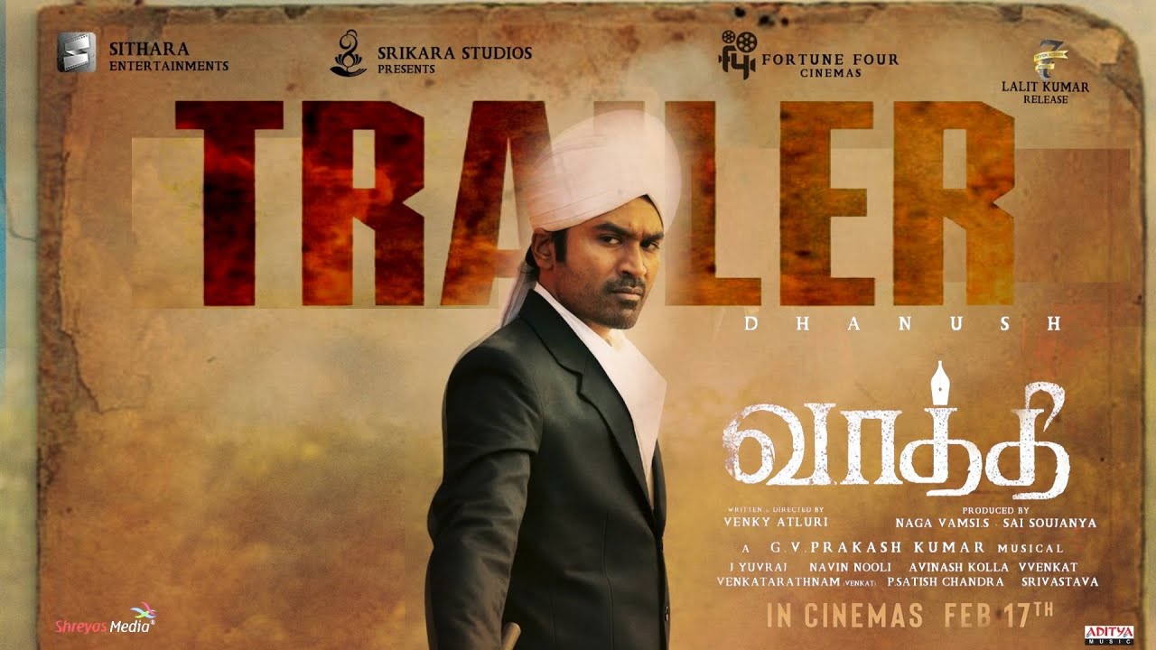 VATHI - official trailer | dhanush | gv Prakash music | venky atluri ...