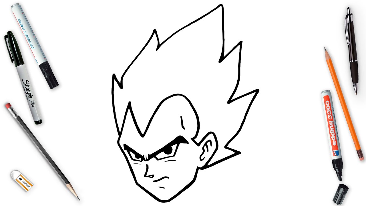 How To Draw Vegeta Easy Step By Step | Dragon Ball Z Drawing Tutorial ...