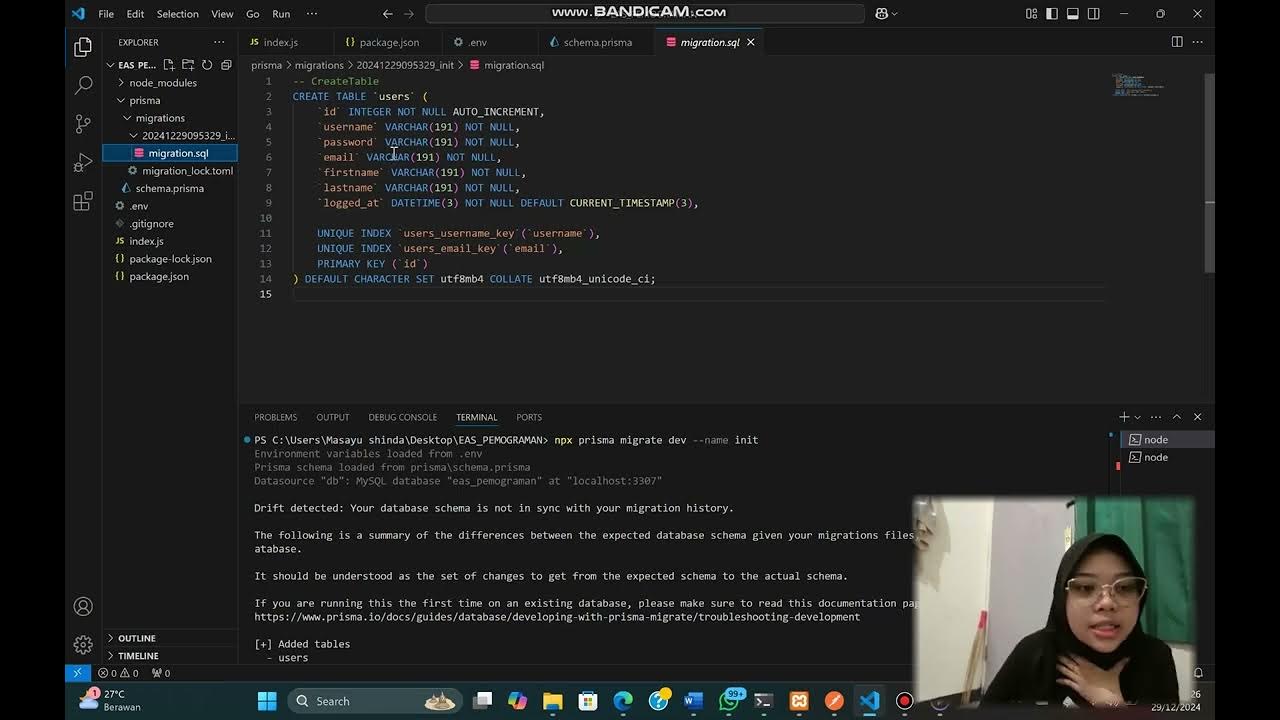 Pembuatan database, schema prisma, restful API dengan CRUD - YouTube