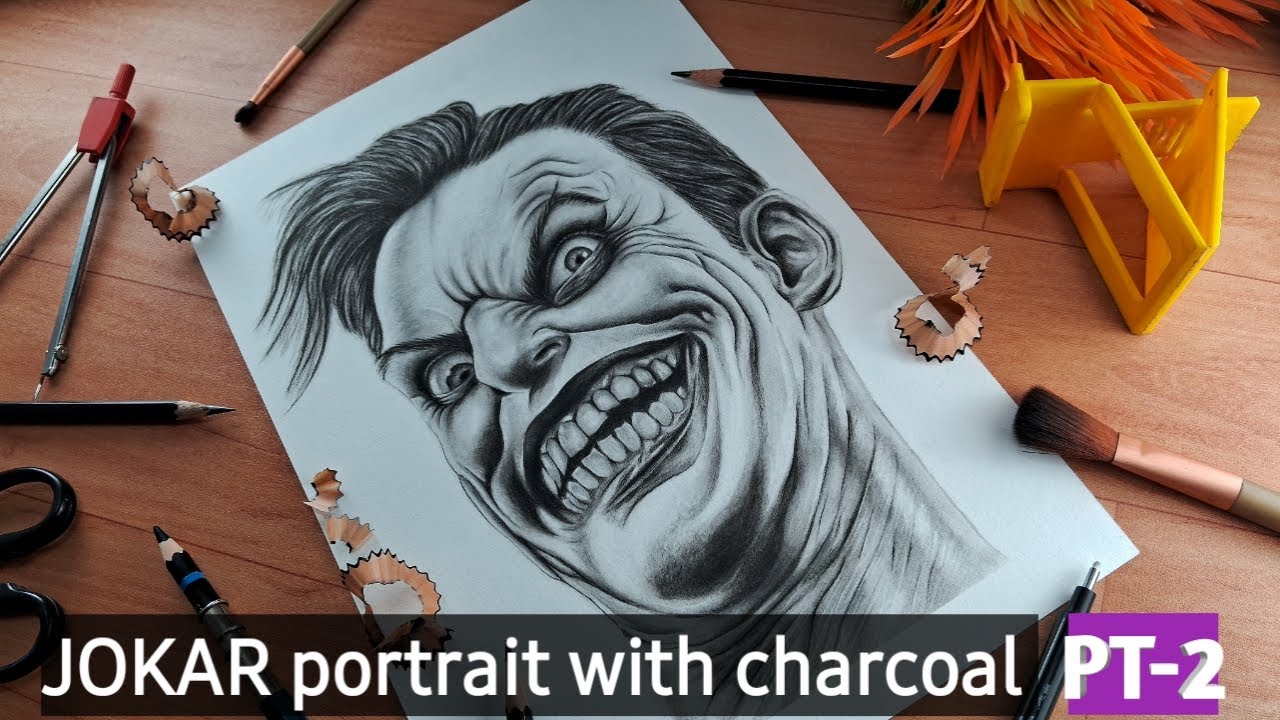 How to draw joker drawing || REALISTIC JOKAR PORTRAIT - YouTube
