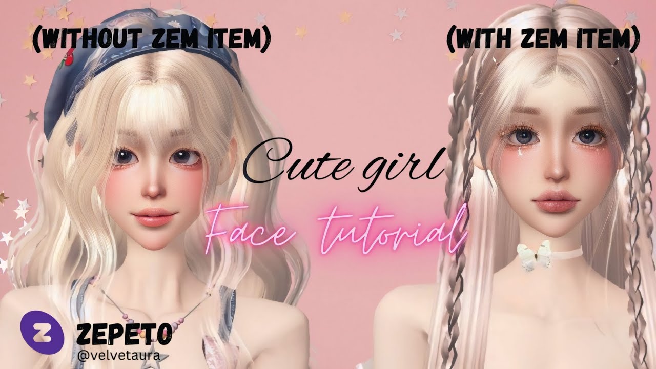 Zepeto Cute girl face tutorial (no zem) | Girl face tutorial zepeto ...