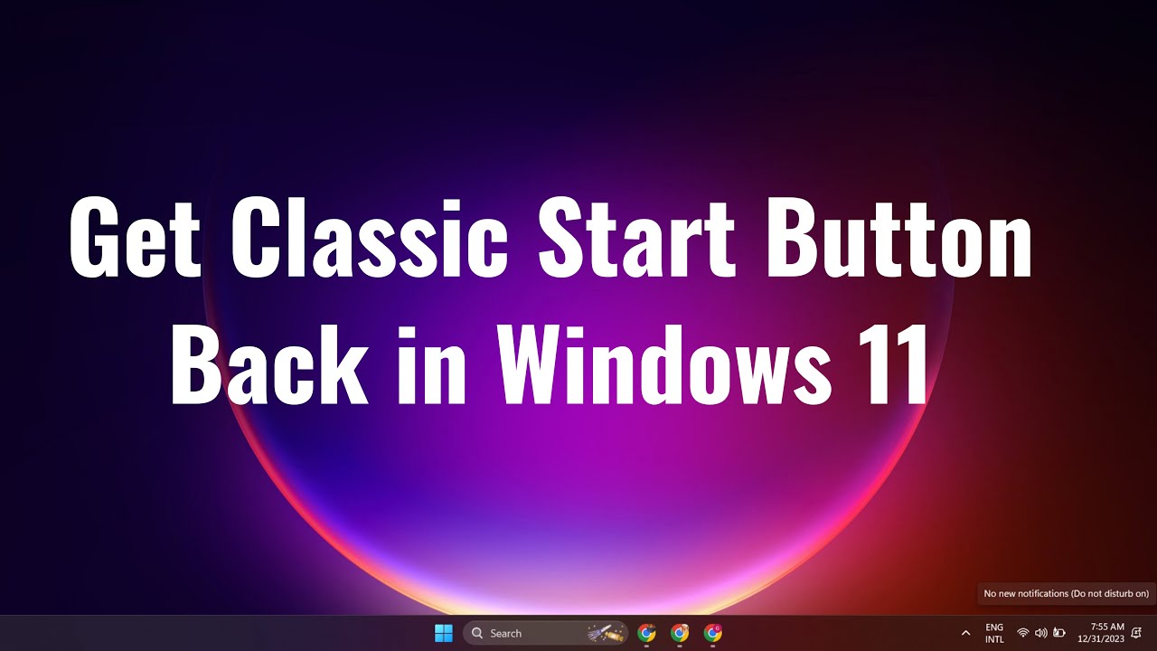 How To Get Classic Start Button Back in Windows 10 - YouTube