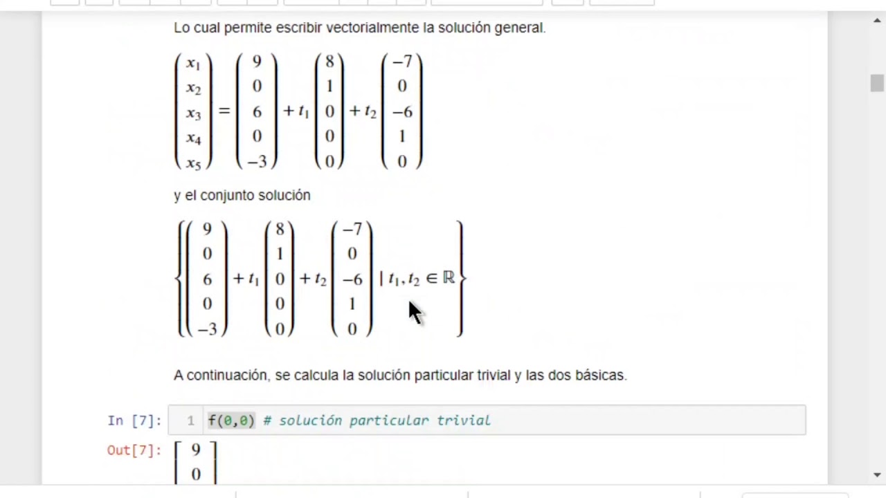 C09 Espacio nulo y espacios columna y generado - YouTube