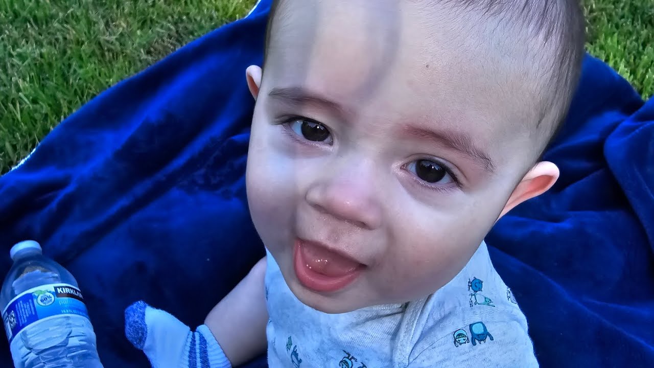 Cute Baby is motivated to crawl by his reflection - YouTube