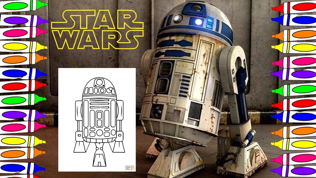 STAR WARS R2D2 Coloring Page! - Learn to Draw and Color - YouTube