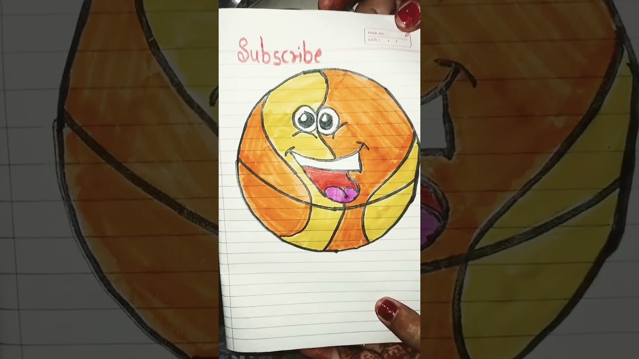 HOW TO DRAW EASY BOUNCY BALL 🏀 DRAWING #SHORT #DAILYMISTRYFUN - YouTube