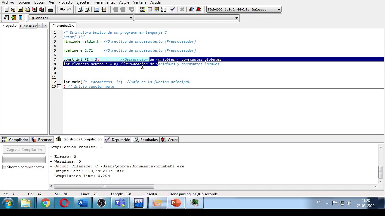 Estructura de un programa en lenguaje C - YouTube