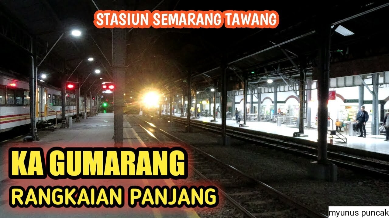 KA Gumarang Rangkaian Panjang Tiba dan Berangkat dari Stasiun Semarang ...