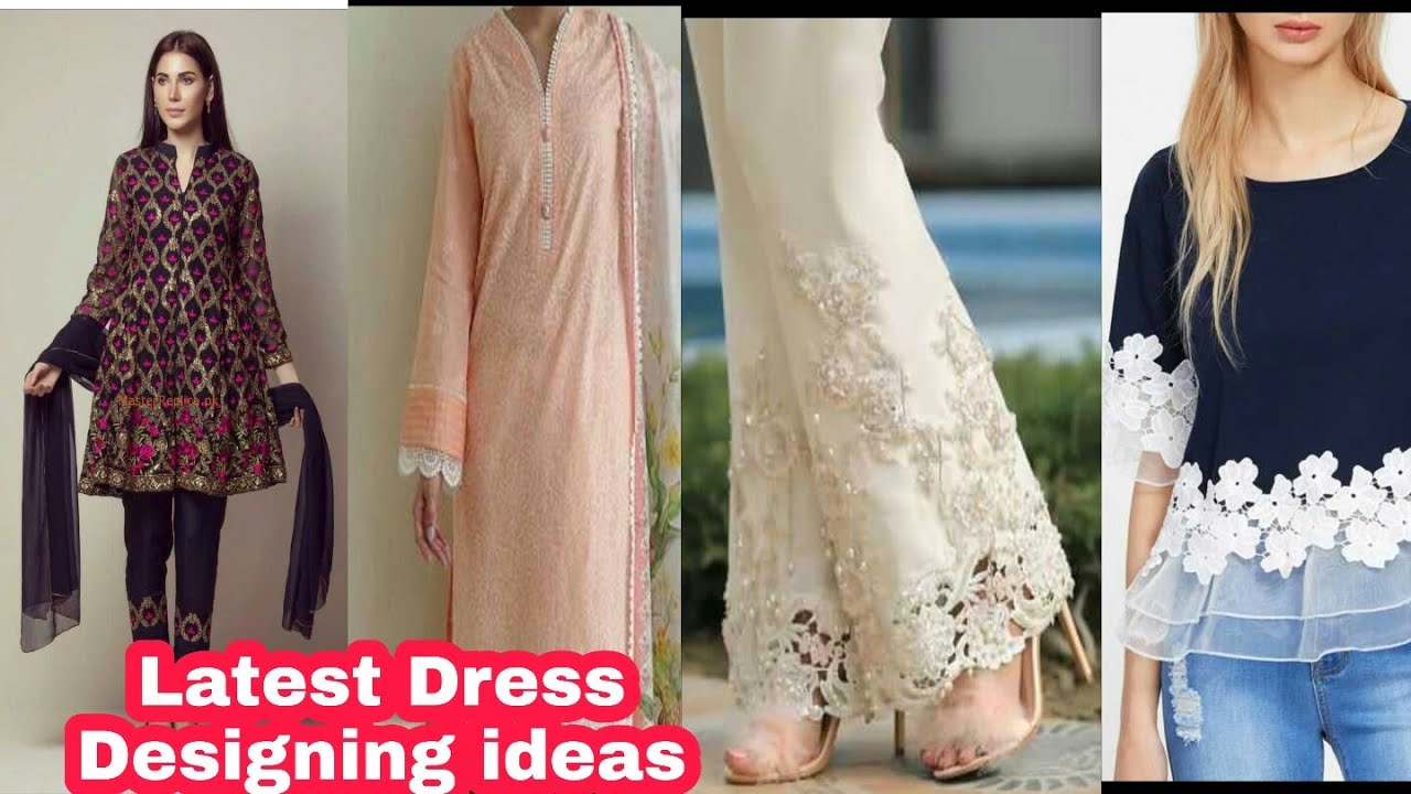 Dress designing ideas using laces | New lace design ideas on suits ...