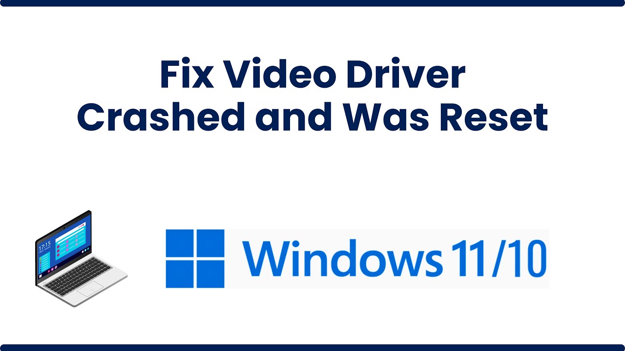 Fix Video Driver Crashed and Was Reset on Windows 10 /11 - YouTube
