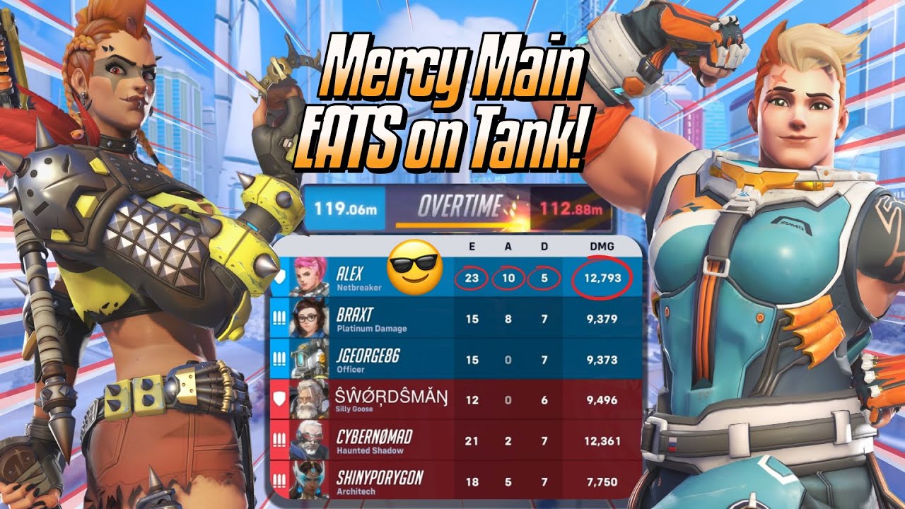 Mercy Main EATS on Tank! 😎- Junkerqueen/Zarya Gameplay & Commentary ...