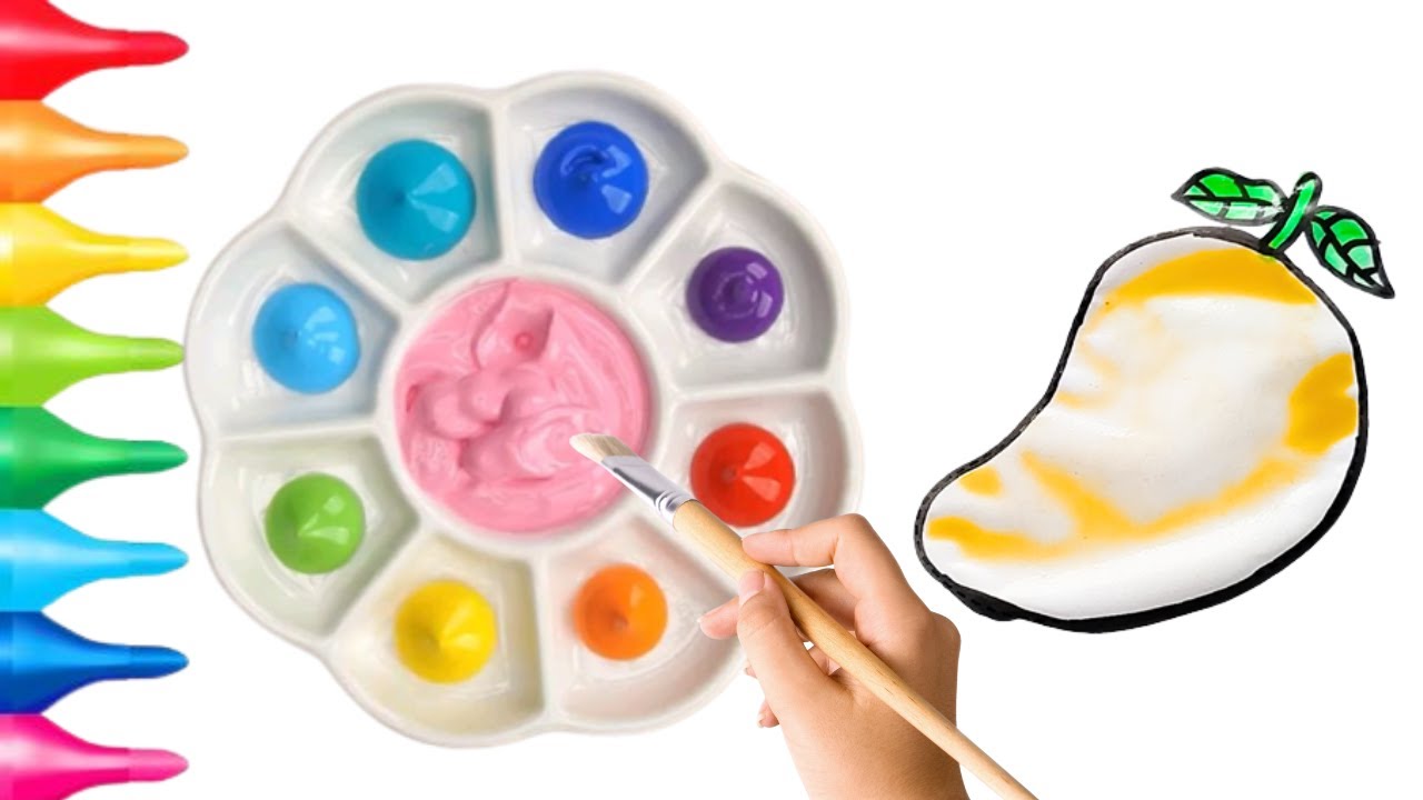 Color Mixing Magic 🎨 Easy Mango Drawing for Kids | Fun Art Ideas for ...