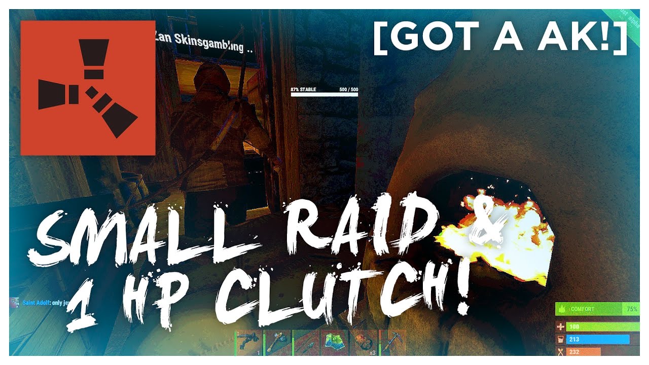 1HP CLUTCH AND SMALL RAID! (VANILLA Rust #3 S2) - YouTube