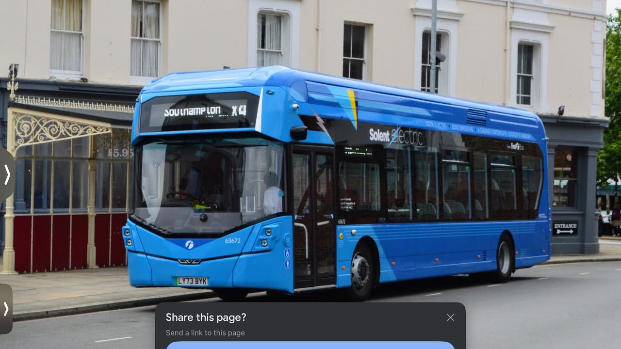 bus ride on Wright gb kite electroliner route X5 Southampton-Portsmouth ...