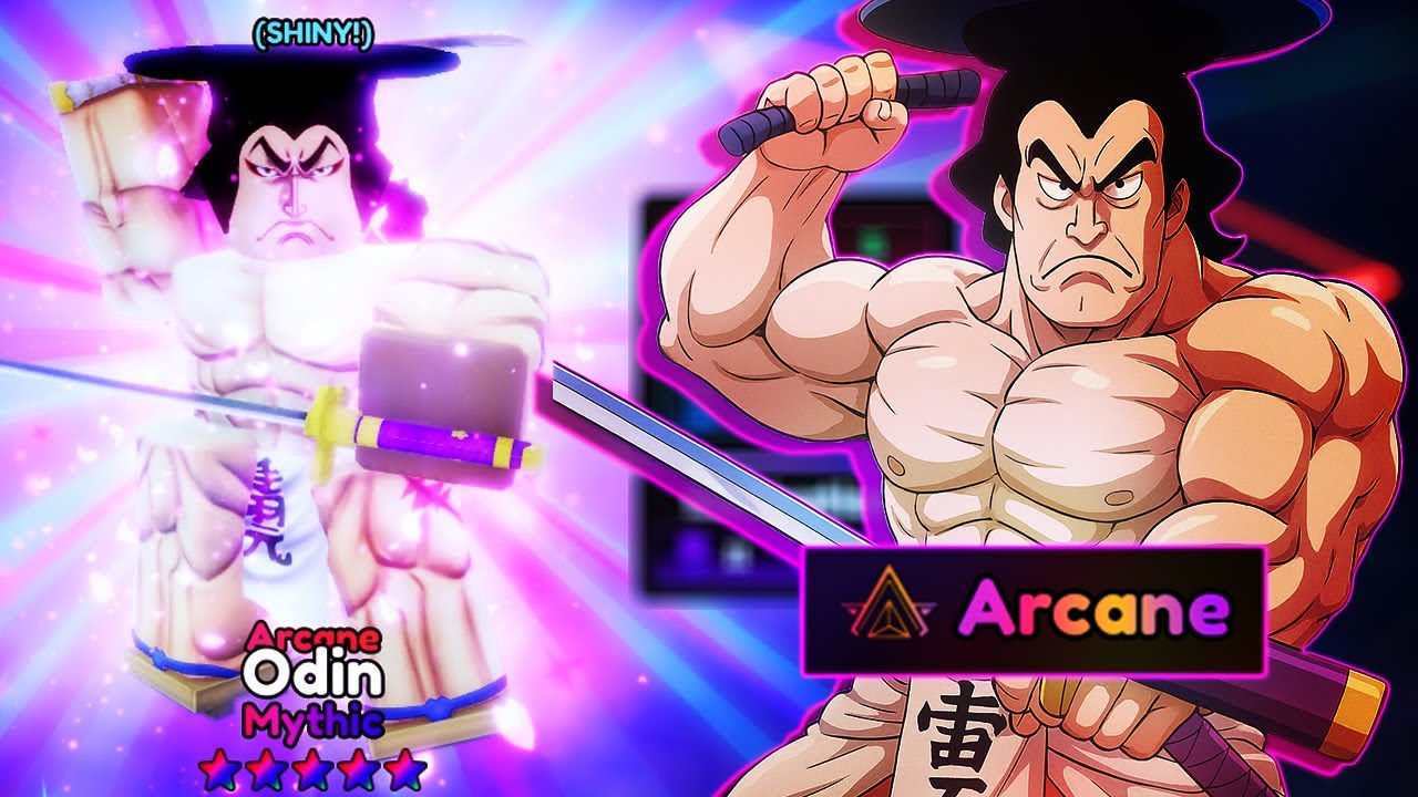 Arcane Shiny Oden Showcase in Anime Power Defense Roblox Odin - YouTube