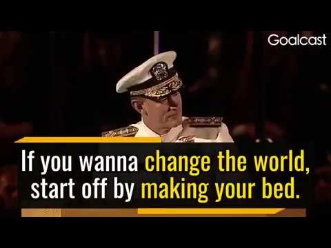 If you wanna change the world, start off by making your bed - YouTube