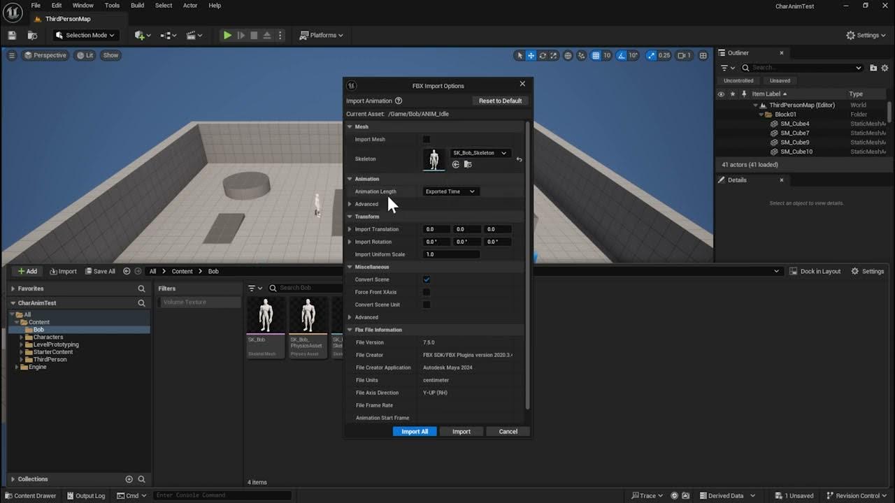 Maya to Unreal Full Character Pipe 04 Exporting and Importing Animations - YouTube