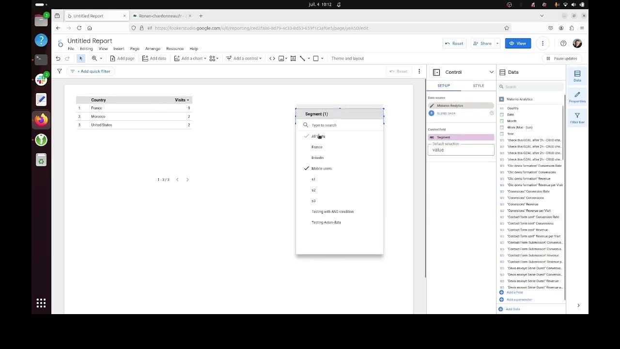 Update Google Looker Studio with the segment feature of Matomo - YouTube