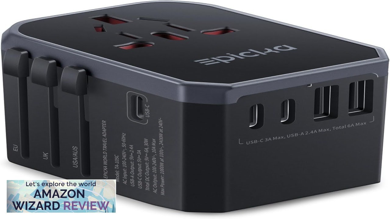 EPICKA Universal Travel Adapter International Power Plug Adapter with 3 ...