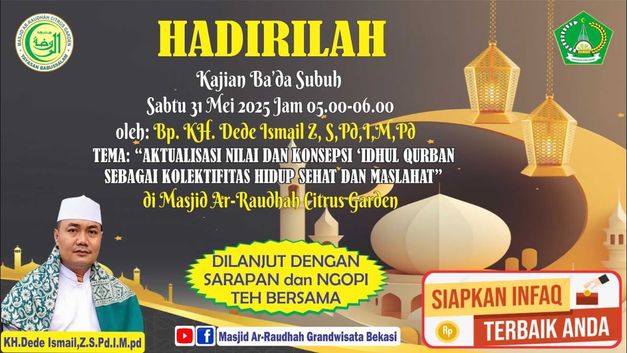Masjid Ar - Raudhah Grand Wisata sedang live sekarang! - YouTube