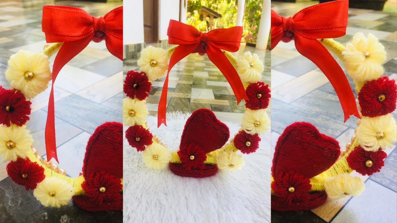 Amazing Craft Idea with Wool || DIY Home Decor || Easy Woolen Flower ...