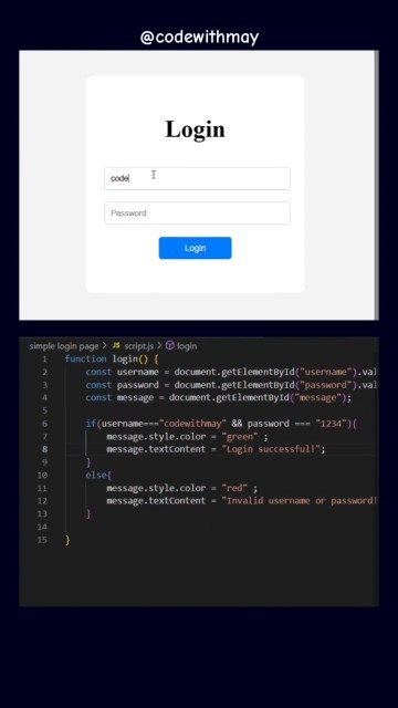 Simple Login Page in HTML, CSS & JavaScript #shorts #coding - YouTube