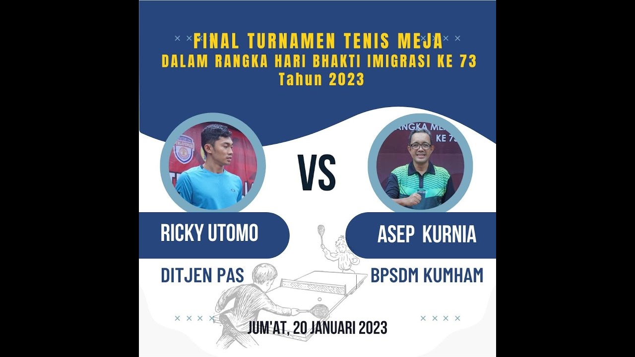 FINAL TENIS MEJA ASEP KURNIA VS RICKY UTOMO - YouTube