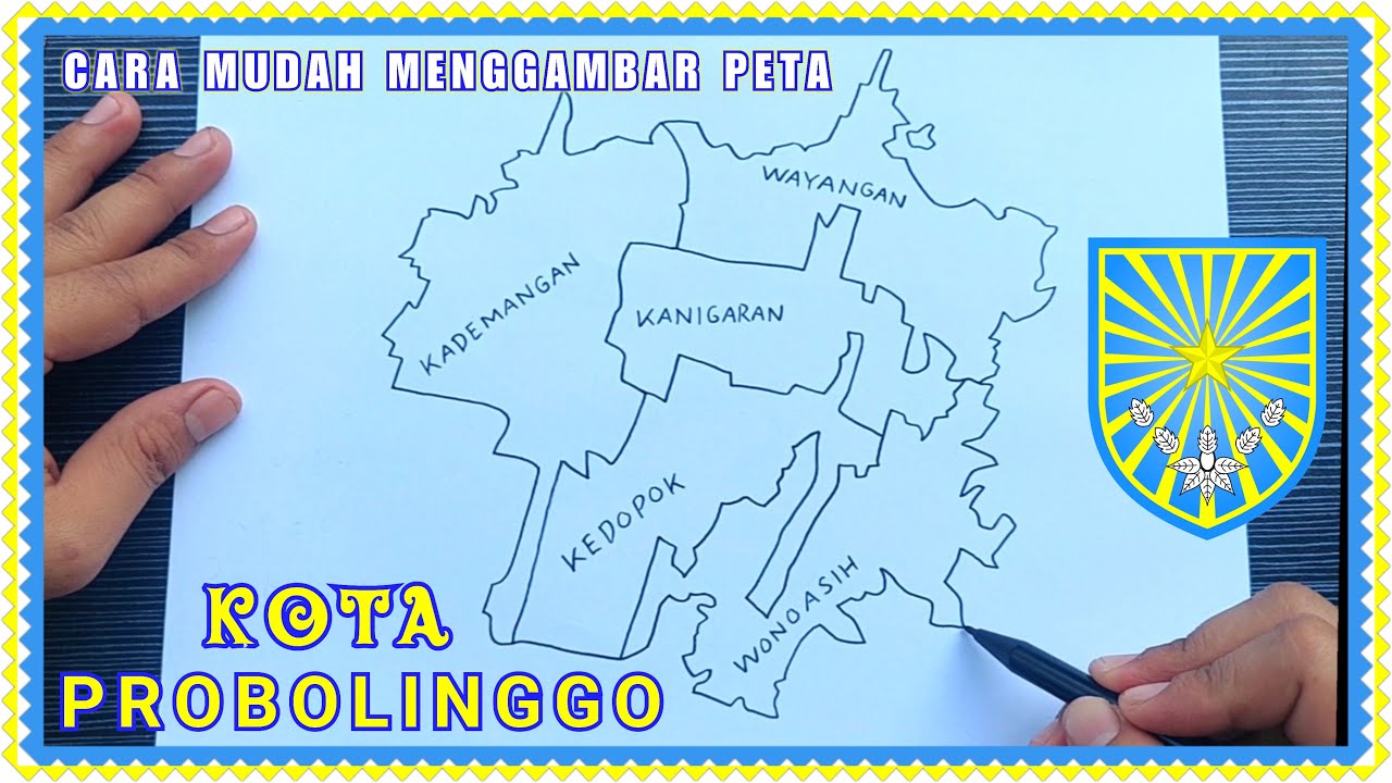 Cara menggambar PETA KOTA PROBOLINGGO dengan mudah dan cepat | How to ...