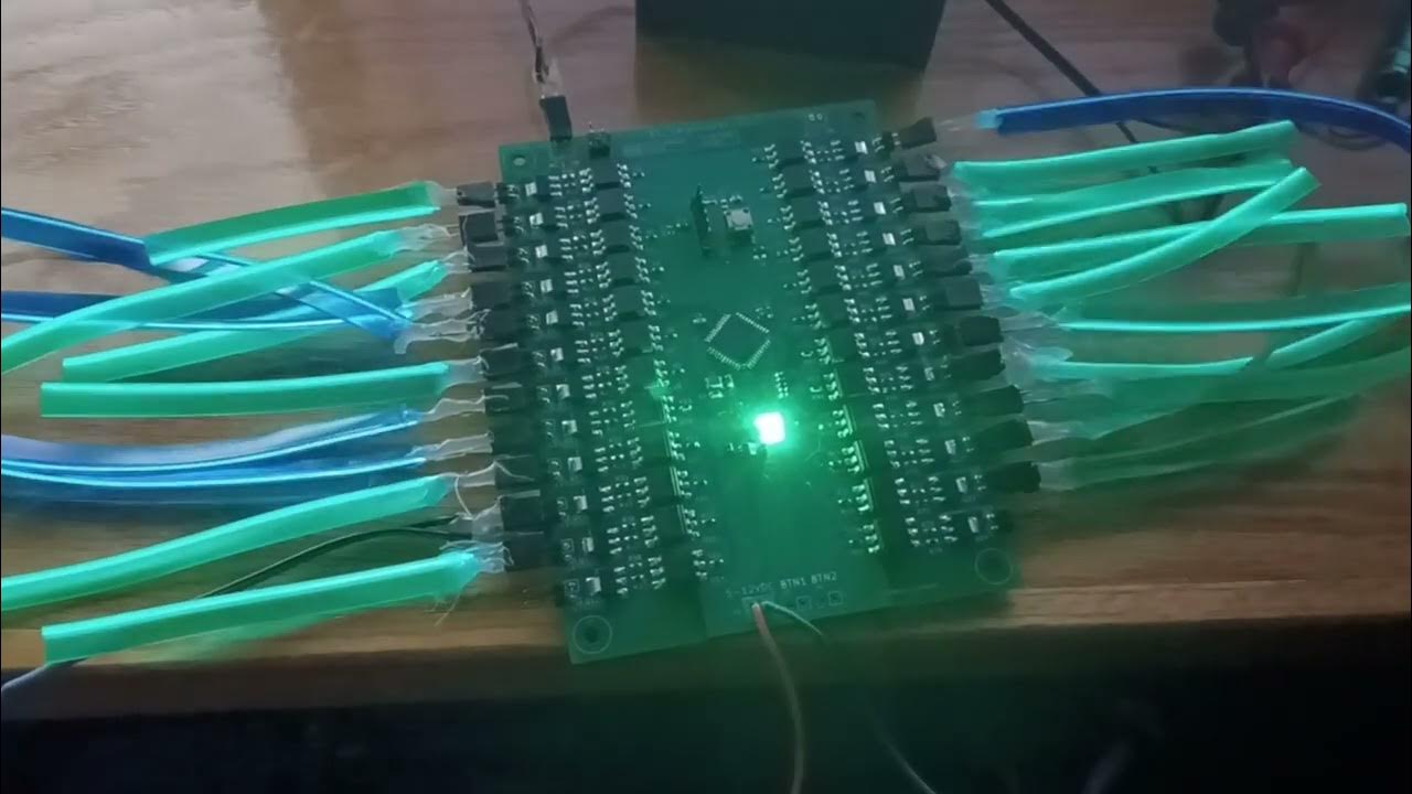 24 channel Arduino based electroluminescent, EL wire sequencer. - YouTube