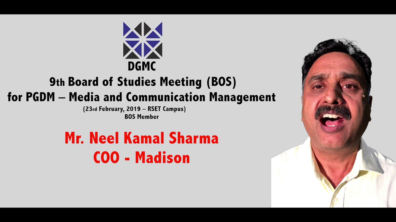 Mr. Neel Kamal Sharma speaks at 9th BOS meeting - YouTube