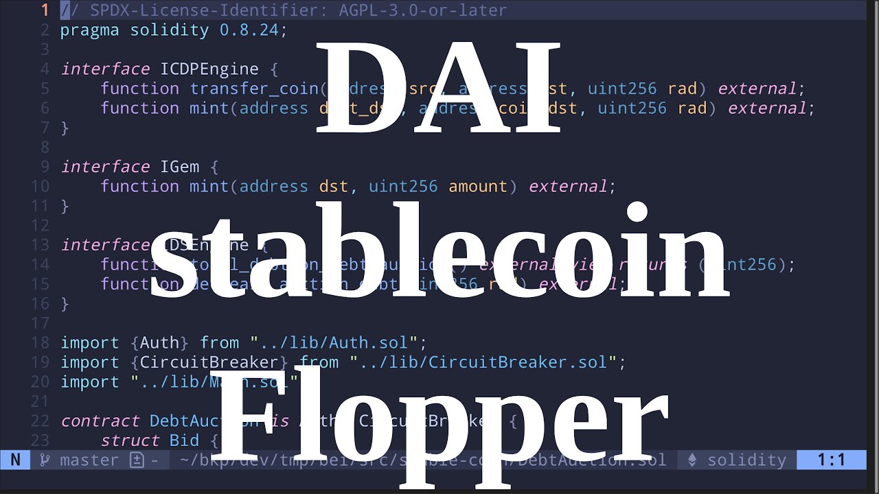 Flopper | Rewrite DAI stablecoin | part 17 - YouTube