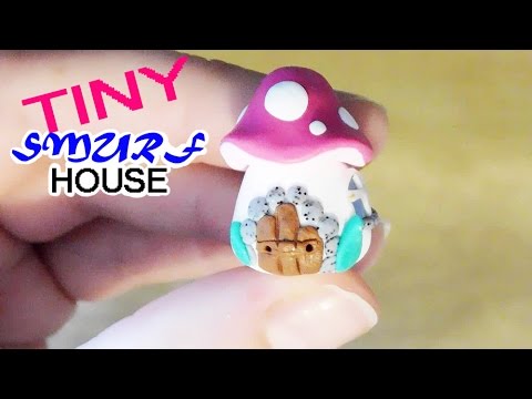 DIY Tiny SMURFS HOUSE - Polymer Clay Tutorial - YouTube