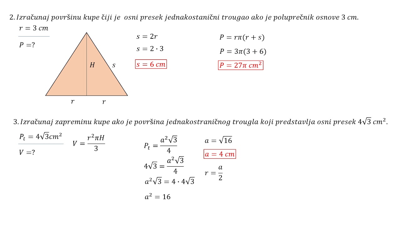 Osni presek kupe - primeri | Math Helper - YouTube