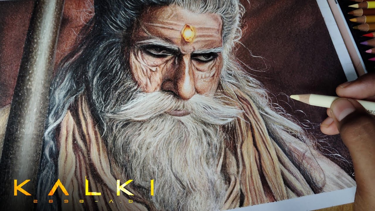 Ashwatthama Drawing | KALKI 2898 AD 🔥| Colour Pencil Drawing | MAR BROZ ...