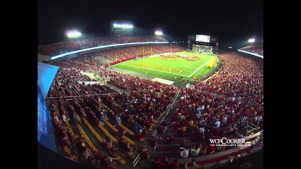 Iowa State's Jack Trice Stadium sell out crowd hosting UNI 2015 - YouTube