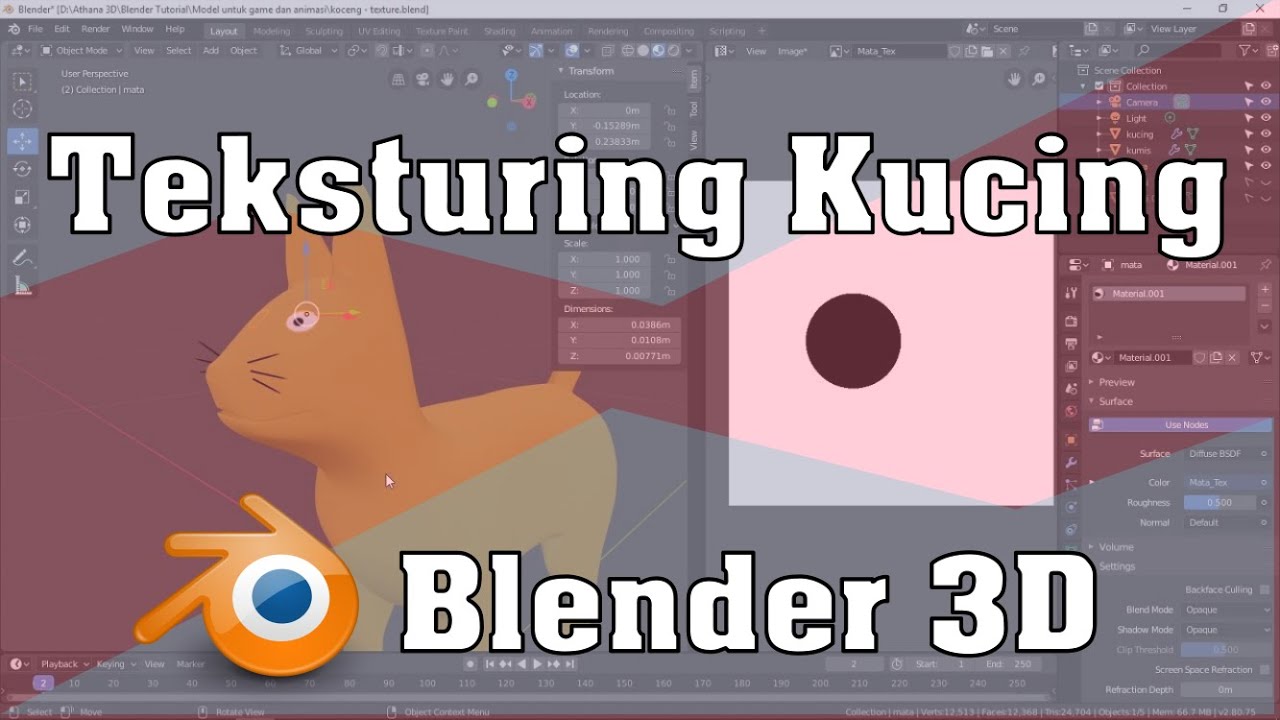 Texturing untuk Animasi dan Game - Part2 Material Texture - Blender 3D ...