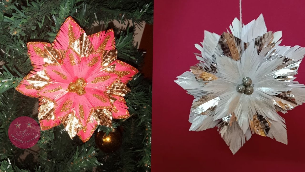 Latest paper Christmas star making tutorial | Easy paper snowflakes ...