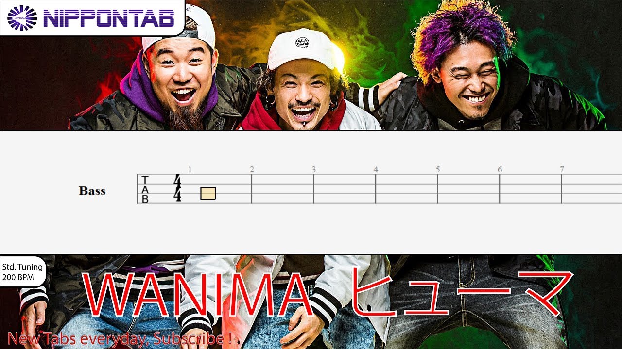 【Bass TAB】 ヒューマン Human 〚WANIMA〛 ベース tutorial & tab 譜 - YouTube