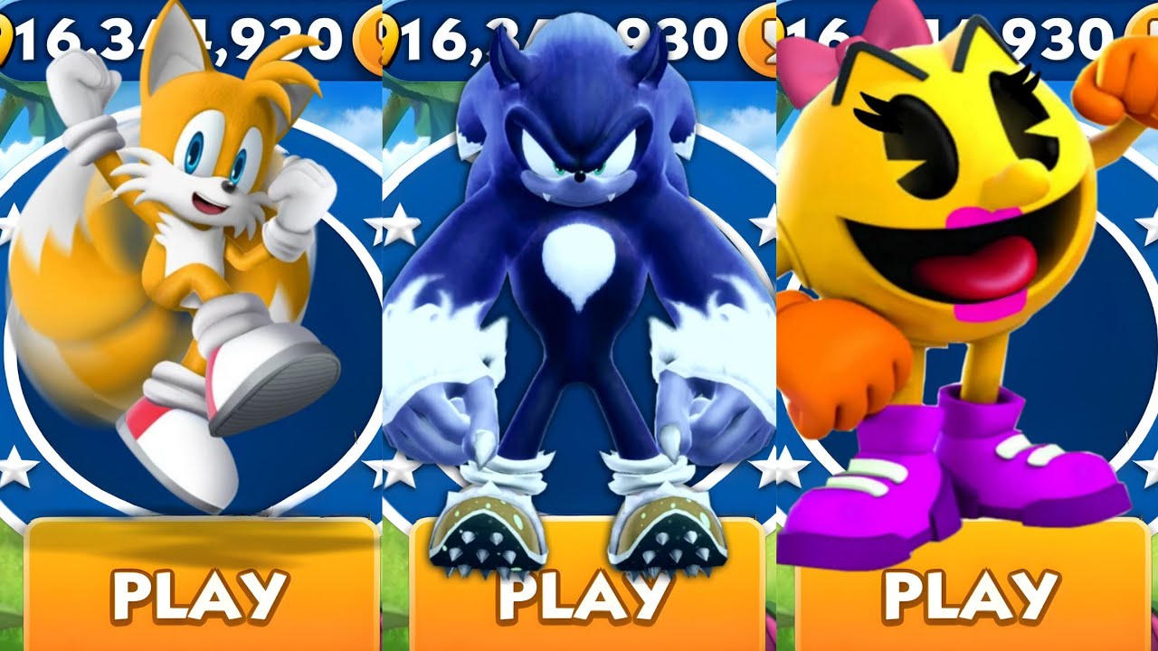 Sonic Dash - movie talis vs werehog vs Ms PAC man - All Characters ...