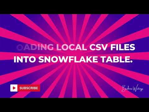 Data Loading from Local CSV file to a Snowflake Table Using Snowflake UI - YouTube