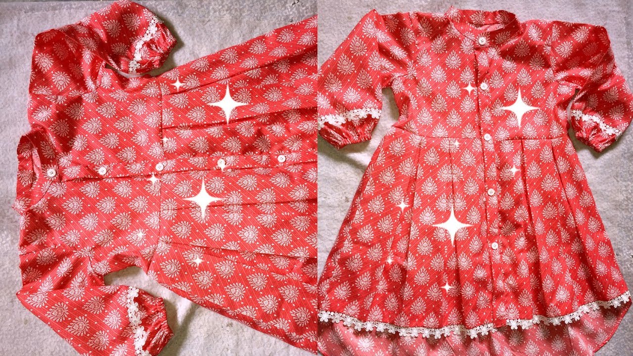 Front Open Slit Button Placket Baby Girl Frock | 6/7 Year full Frock ...