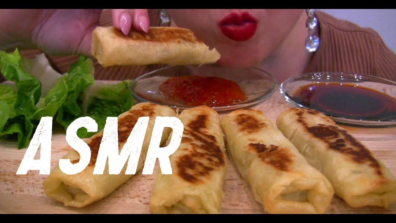ASMR* SPRING ROLLS WITH CHILI SAUCE ️* NO TALKING JUST EAT*MUKBANG ...