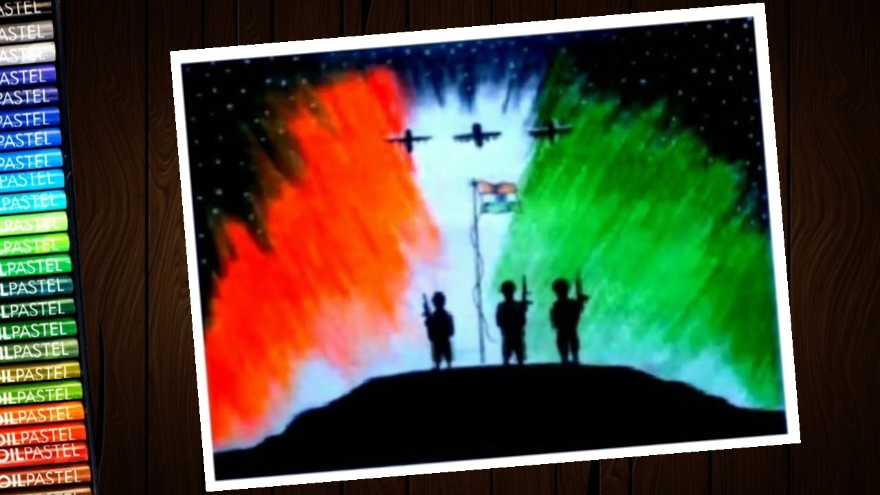 The Independence day special step by step oil pastel drawing !! For ...