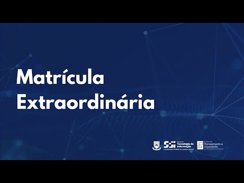 Graduação no SIGAA | Como discente pode realizar matrícula extraordinária