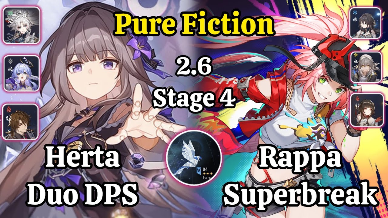 E6 Herta Duo DPS & E0S0 Rappa Superbreak Pure Fiction Stage 4 Max Clear ...